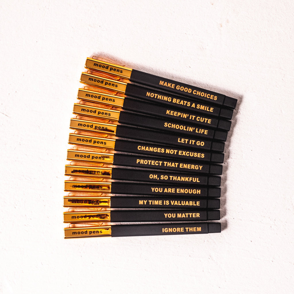 Rose Gold Mood Pens Premium Ballpoint Pens, Smooth & Comfortable, Medi